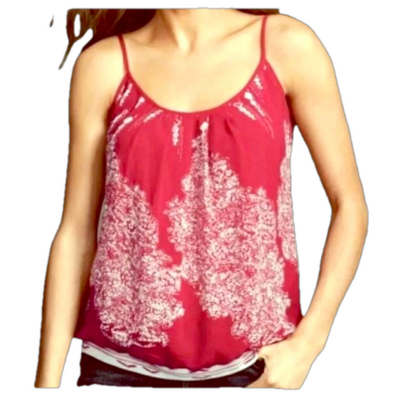 CAbi | Tops | Cabi Red Print Heart Of Cabi Township Cami Large ...
